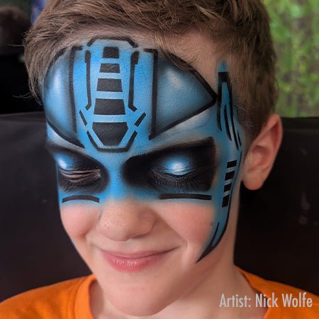 Airbrush Face Paint Stencil-Optobot-ShowOffs Body Art – ProAiir / ShowOffs Body Art