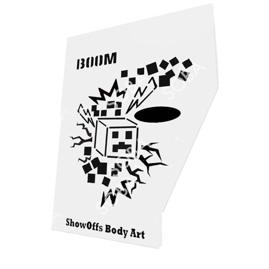 Airbrush Face Paint Stencil-Kaboom Minecraft-ShowOffs Body Art ...