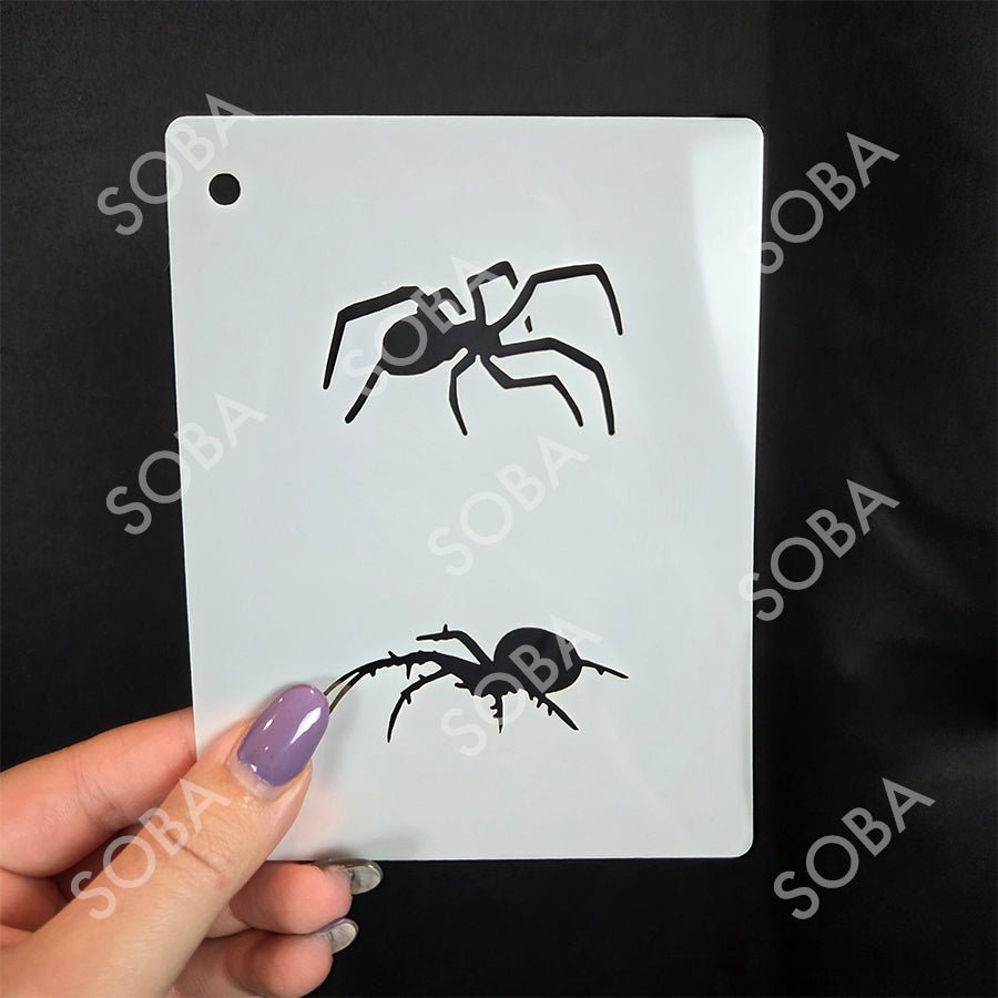 Airbrush stencil - QEZ Crawling Spiders - ShowOffs Body Art – ProAiir ...