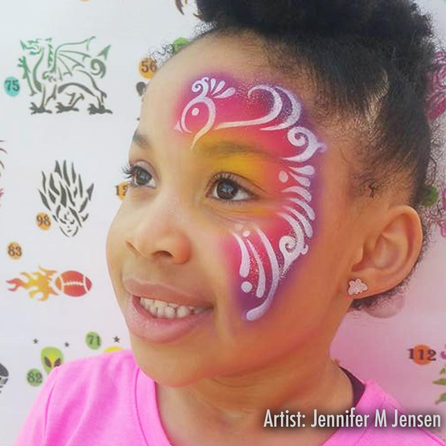 Airbrush Face Paint Stencil - Birdie - ShowOffs Body Art – SOBA ...