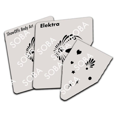 Airbrush Face Paint Stencil - Elektra - ShowOffs Body Art – SOBA ...