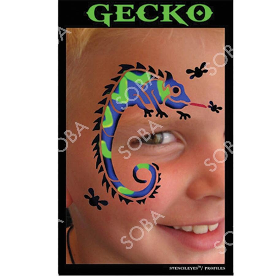 Airbrush Face Paint Stencil - Gecko - ShowOffs Body Art – ProAiir ...