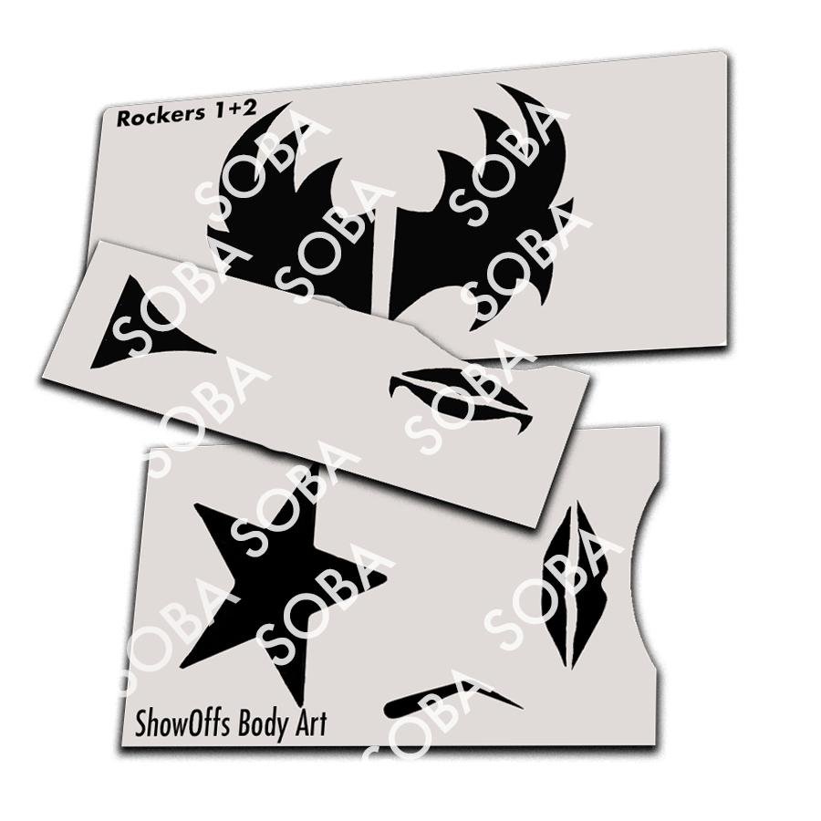 Airbrush Face Paint Stencil-Rockers 1-ShowOffs Body Art – ProAiir ...