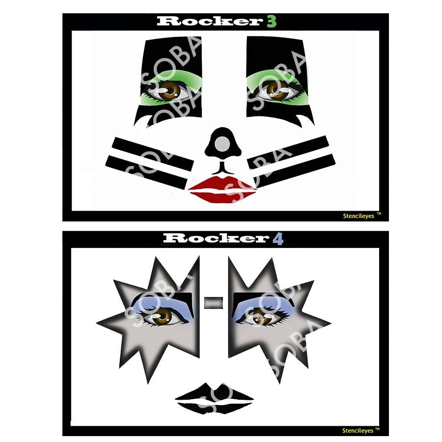Airbrush Face Paint Stencil - Rockers 3 - ShowOffs Body Art – SOBA ...