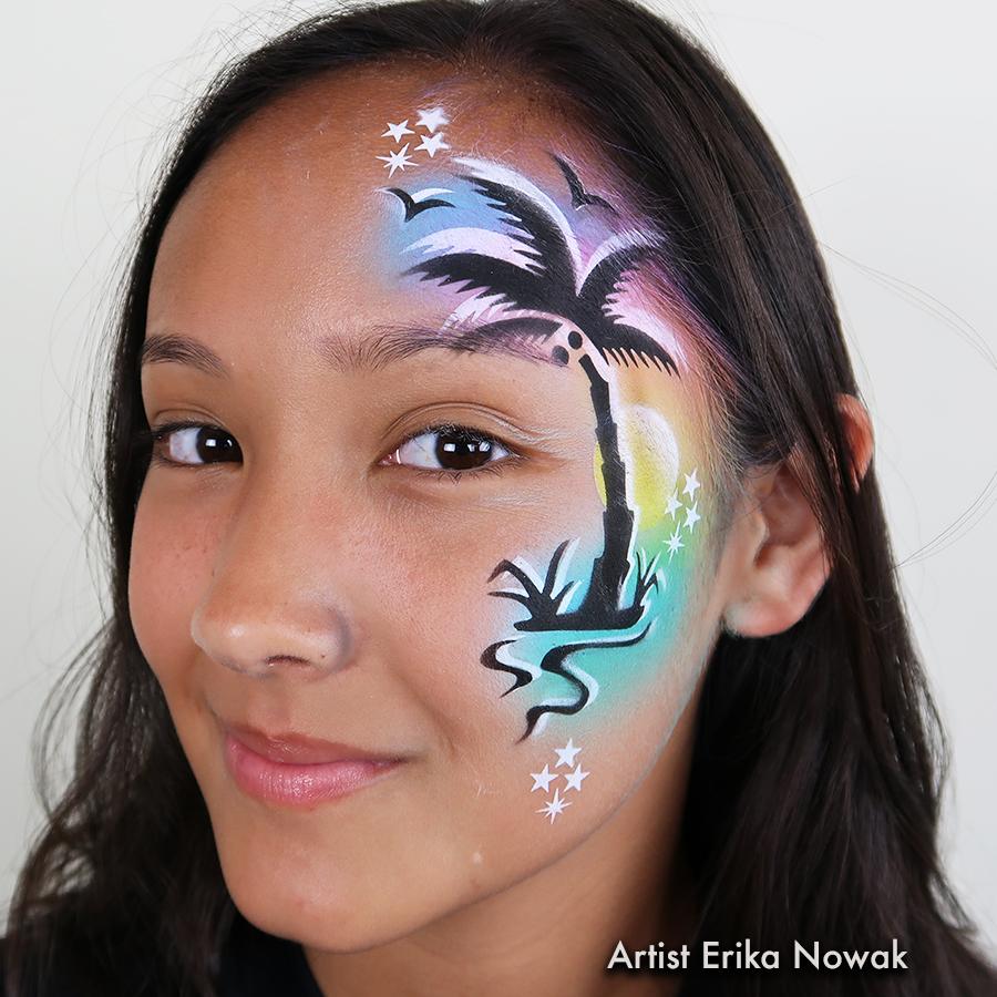 Airbrush Face Paint Stencil - Beach - ShowOffs Body Art – SOBA ...